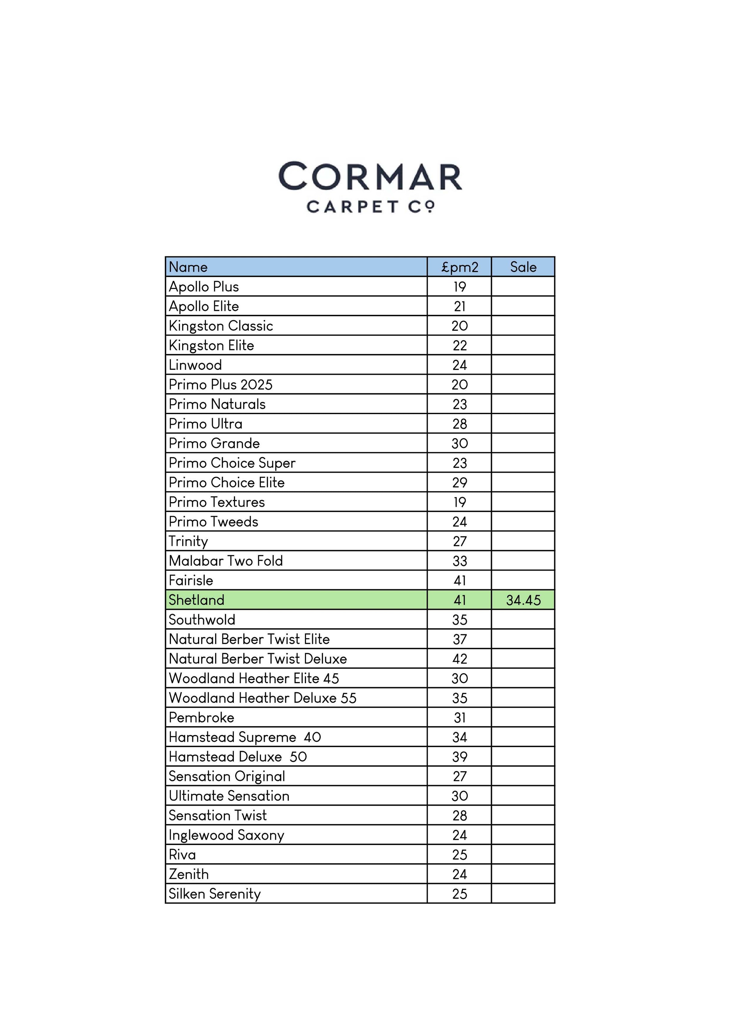 Cormar Flooring Pricelist | Affordable Luxury Carpets at Iroka
